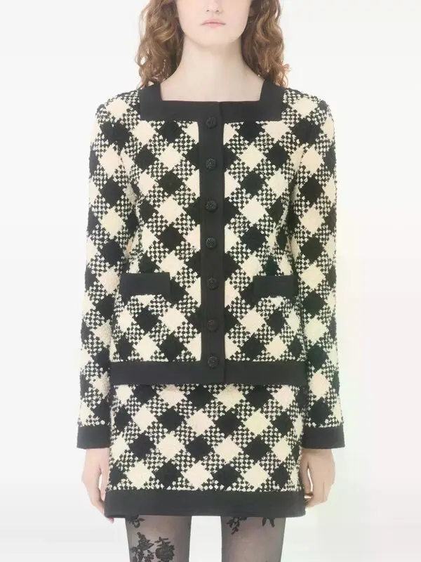 Valentino Garavani Damier Tweed Jacket - Black