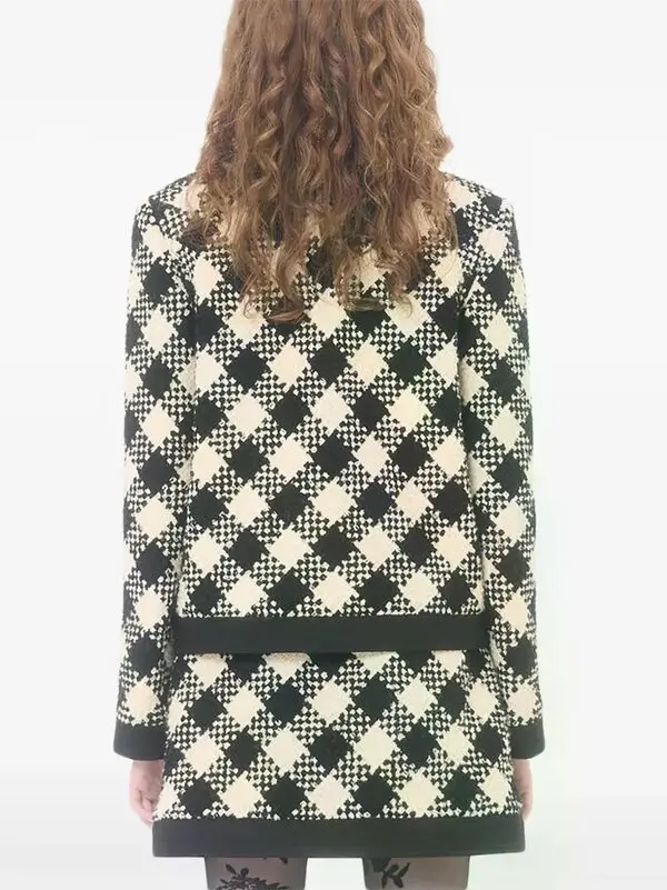 Valentino Garavani Damier Tweed Jacket - Black
