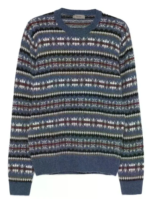 FERRANTE Patterned Crew-neck Sweater