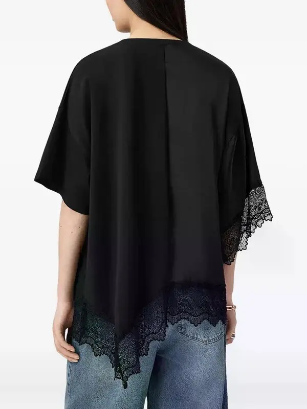 ALLSAINTS Lenny Short Sleeve Lace T-shirt - Black