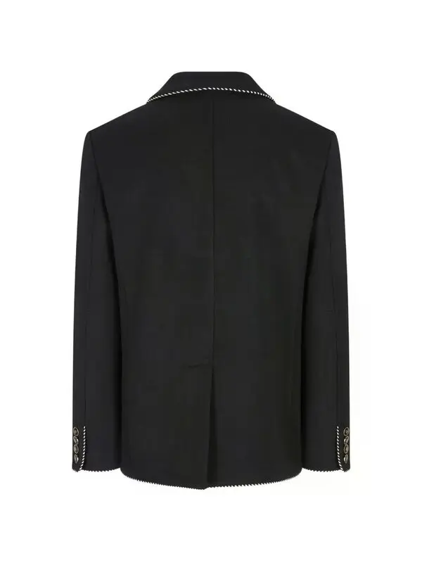 Valentino Garavani Single-breasted Wool Jacket With Torchon Piping
