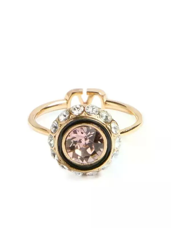 Valentino Garavani Vlogo Signature Crystal Ring - Gold