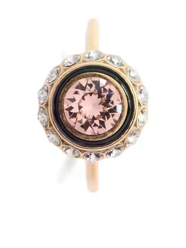 Valentino Garavani Vlogo Signature Ring In Enamel And Crystals