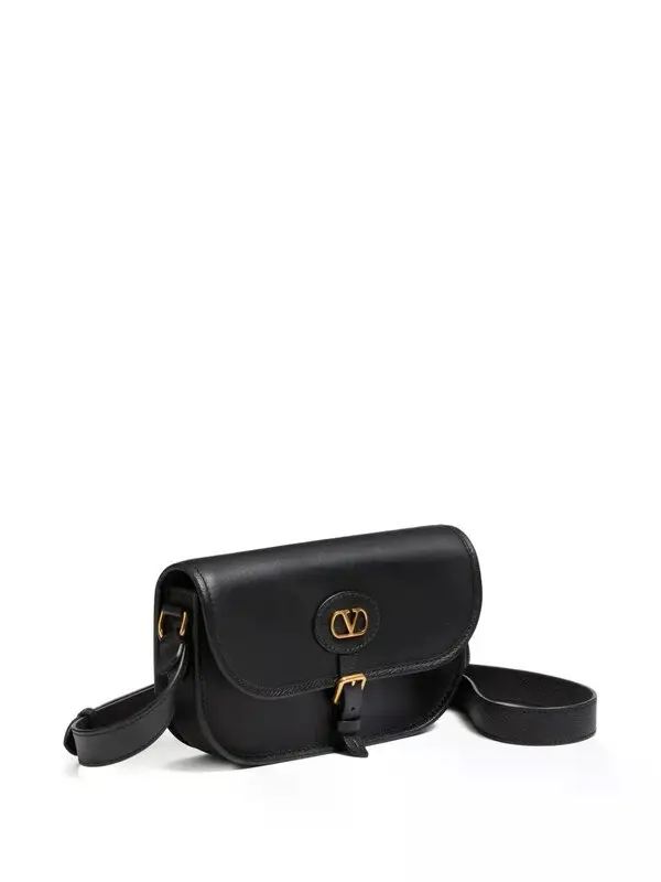 Valentino Garavani Leather Messenger Bag - Black