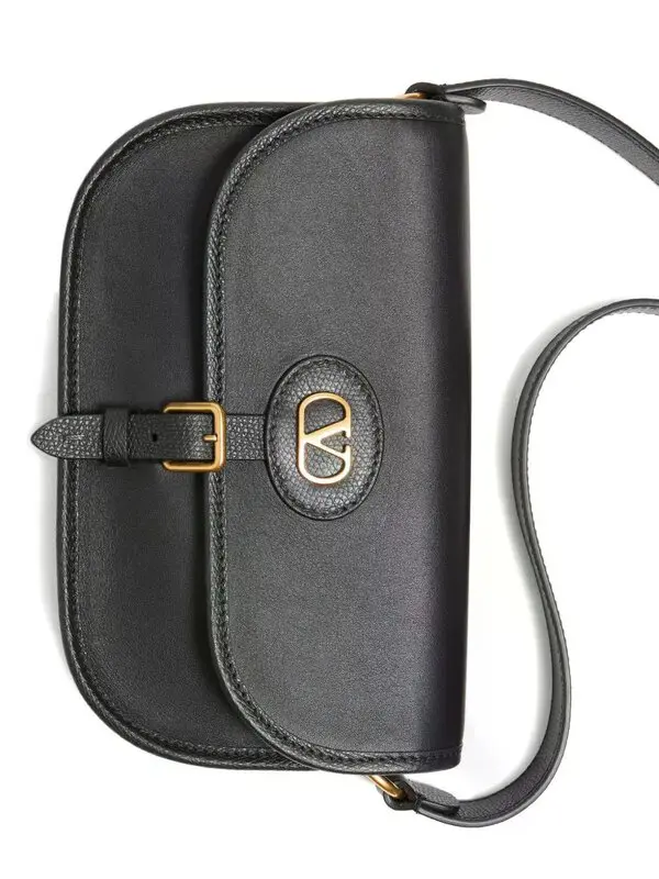 Valentino Garavani Leather Messenger Bag - Black