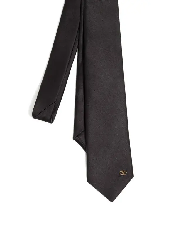 Valentino Garavani Silk Vlogo Signature Neck Tie - Black