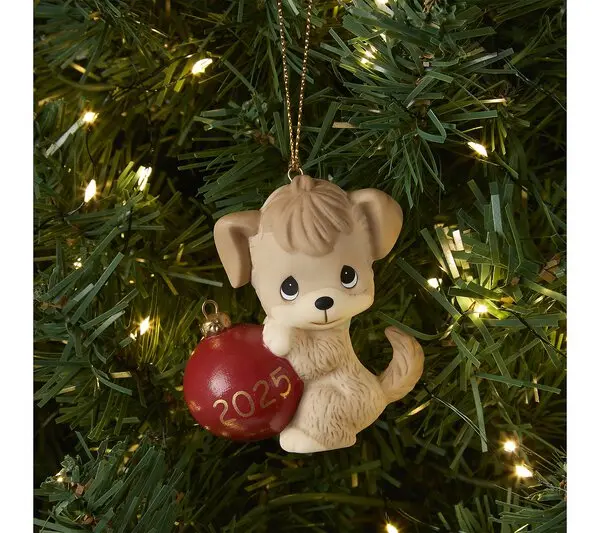 PRECIOUS MOMENTS Howl-ilday Cheer' Dated 2025 Dog Ornament - One-color