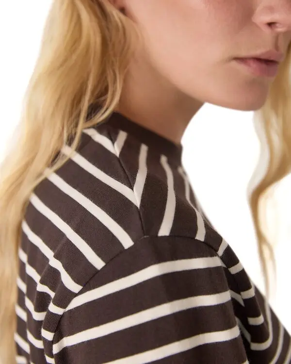Whistles Striped Round Neck Sweater