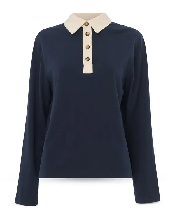 Whistles Contrast Collar Polo Shirt