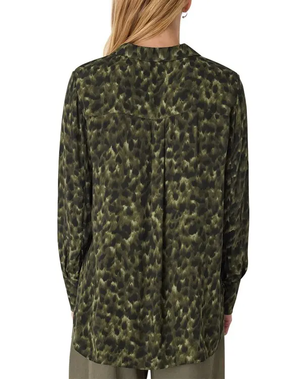 Whistles Animal Print Collared Shirt - Green/multi