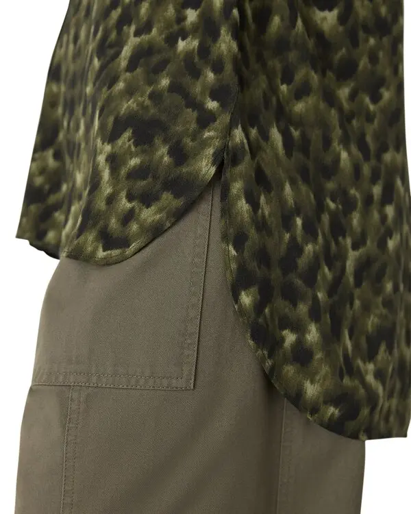 Whistles Animal Print Collared Shirt - Green/multi