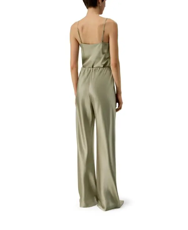Lilysilk Straight-leg 32mm Silk Satin Pants - Artichoke