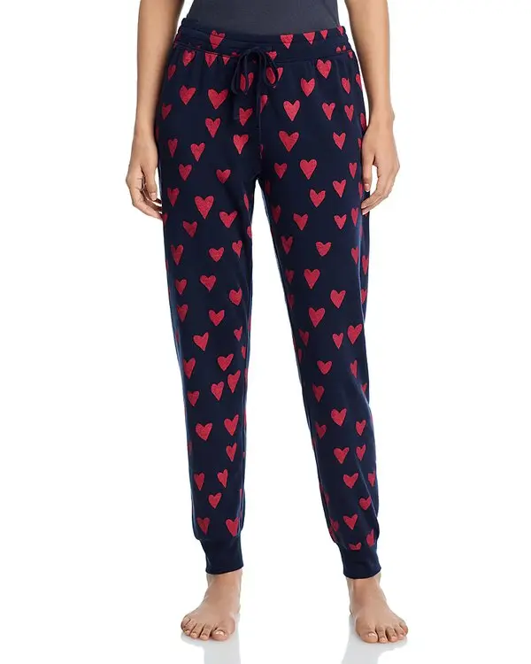 Aqua Fleece Jogger Lounge Pants - Navy