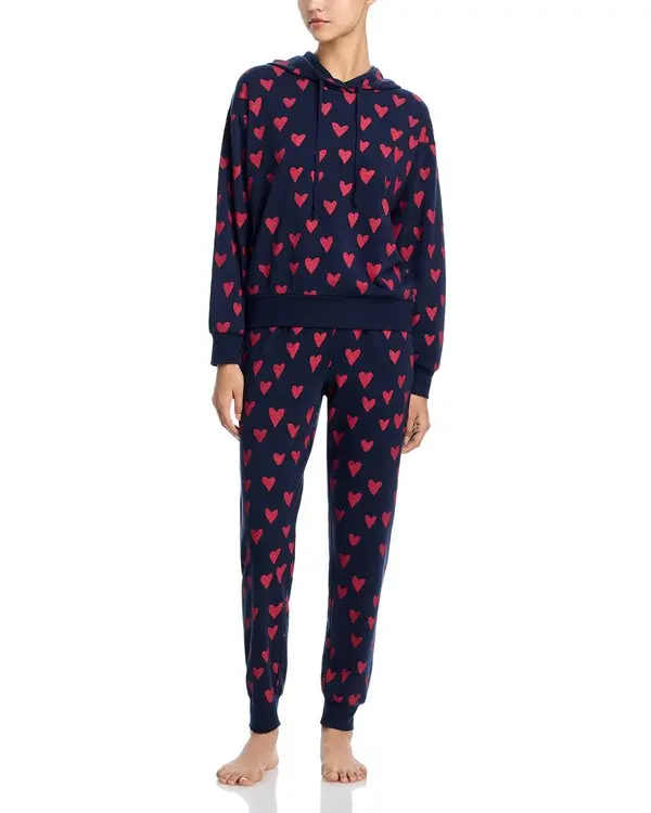 Aqua Fleece Jogger Lounge Pants - Navy