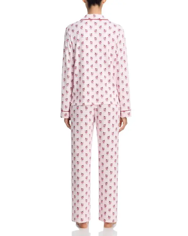 Aqua Notched Collar Jersey Pajama Set Exclusive - Pink