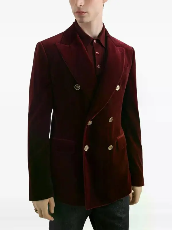 Dolce & Gabbana Sicilia Velvet Double-breasted Blazer