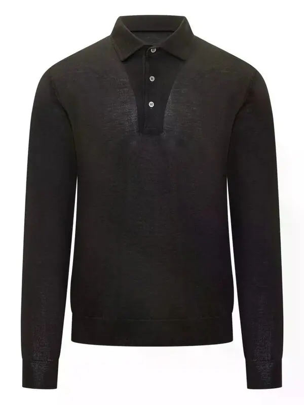 FILIPPO DE LAURENTIIS Long-sleeve Polo Shirt - Black