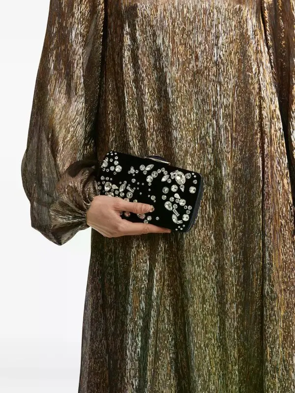 Oscar De La Renta Crystal-embellished Velvet Clutch
