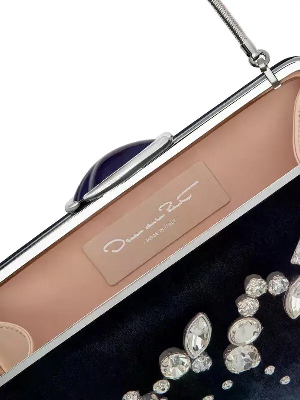 Oscar De La Renta Crystal-embellished Velvet Clutch