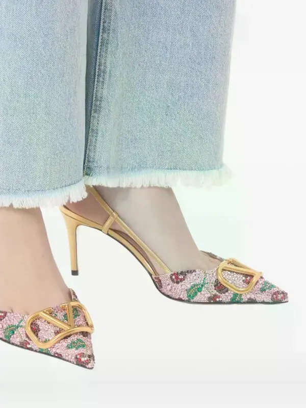 Valentino Garavani Logo Slingback Pumps - Pink