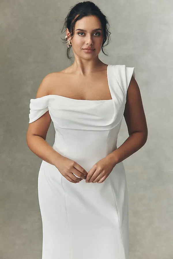 Jenny Yoo Suri Off-shoulder Crepe Wedding Gown