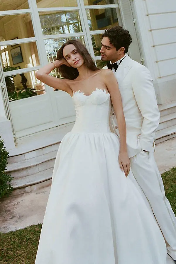 Watters Emmaretta Strapless Ball-skirt Wedding Gown - Ivory