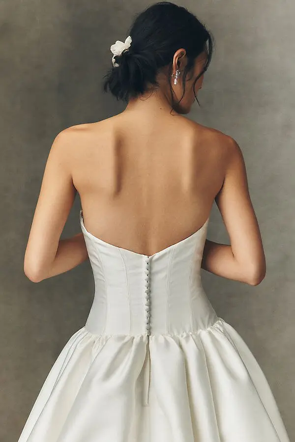 Watters Emmaretta Strapless Ball-skirt Wedding Gown