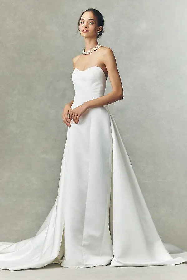Jenny Yoo Strapless Sweetheart Wedding Gown - Ivory