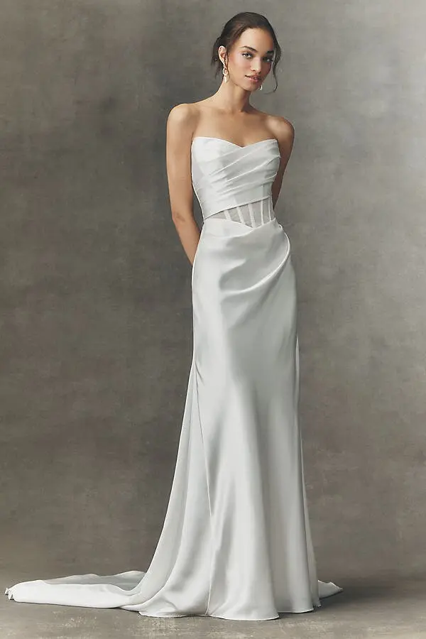 Watters Sonya Strapless Gown
