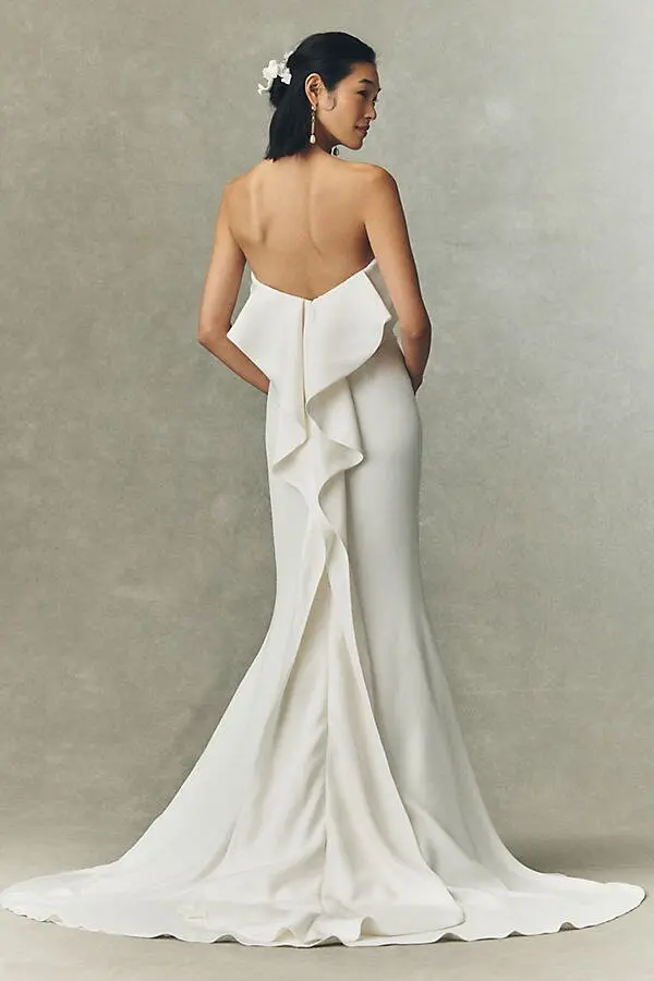 BESA Claude Foldover Strapless Column Gown