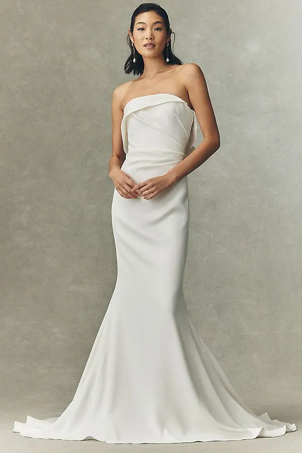 BESA Claude Foldover Strapless Column Gown
