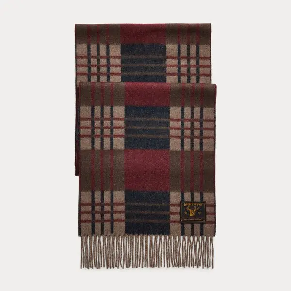 Ralph Lauren Patterned Wool-cashmere Scarf - Blue/red/grey