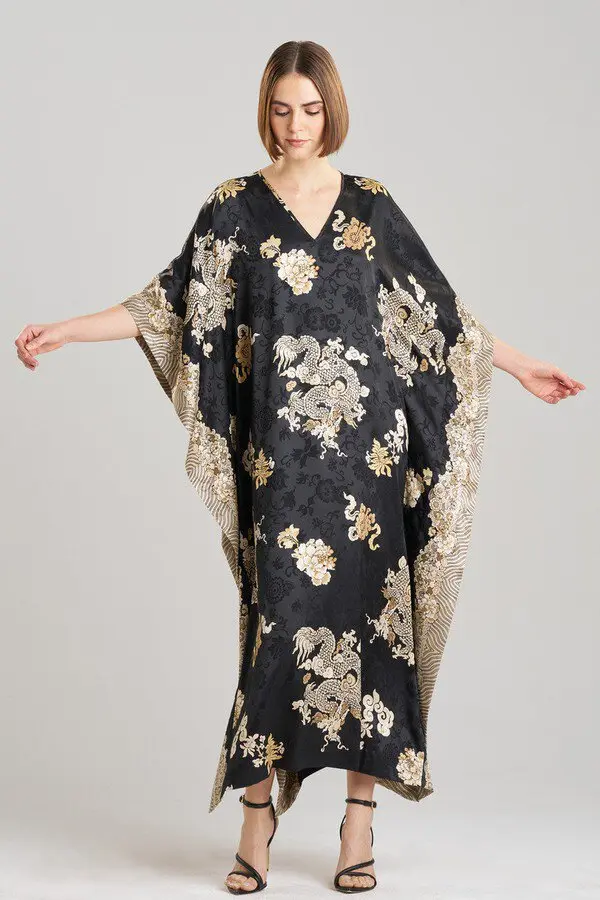 Natori Imperial Dragon Jacquard Caftan