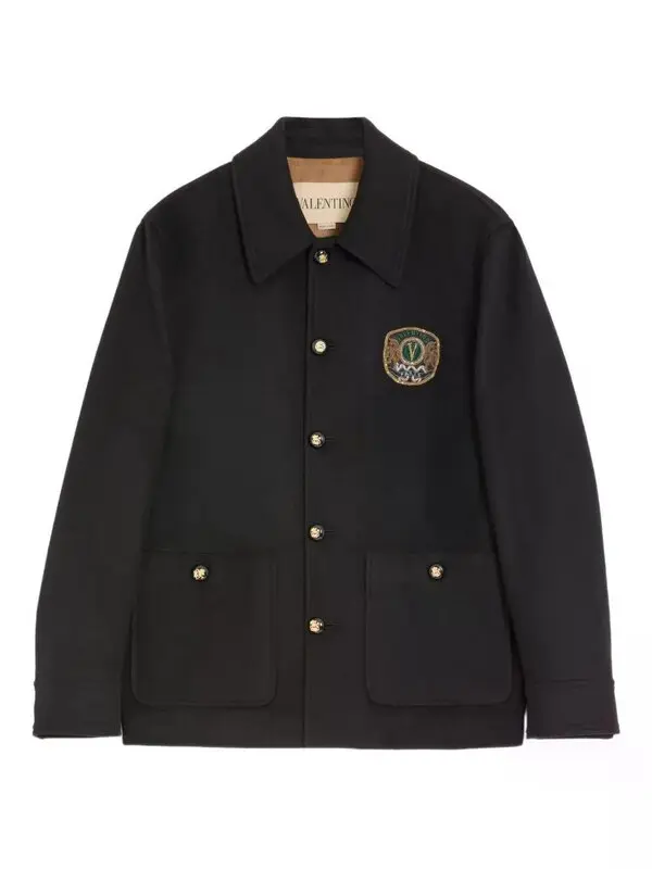 Valentino Garavani Embroidered Patch-pocket Shirt Jacket