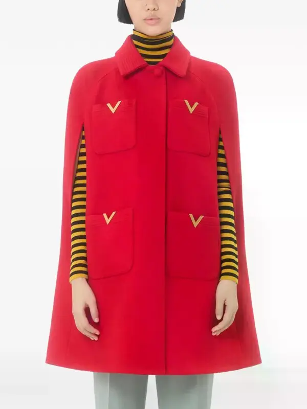 Valentino Garavani Drill Double Cape - Red