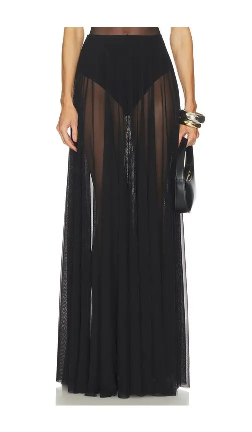 Norma Kamali Flared Floor-length Skirt - Black