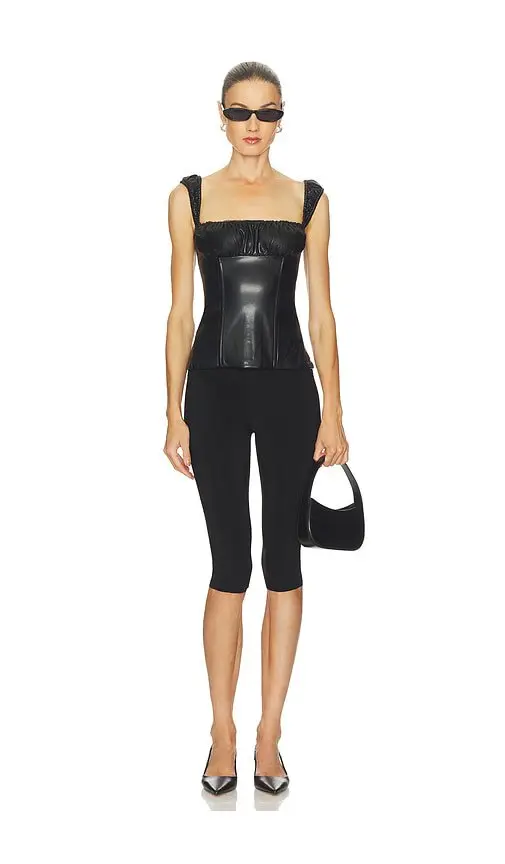 WeWoreWhat Wide Strap Ruched Cup Corset