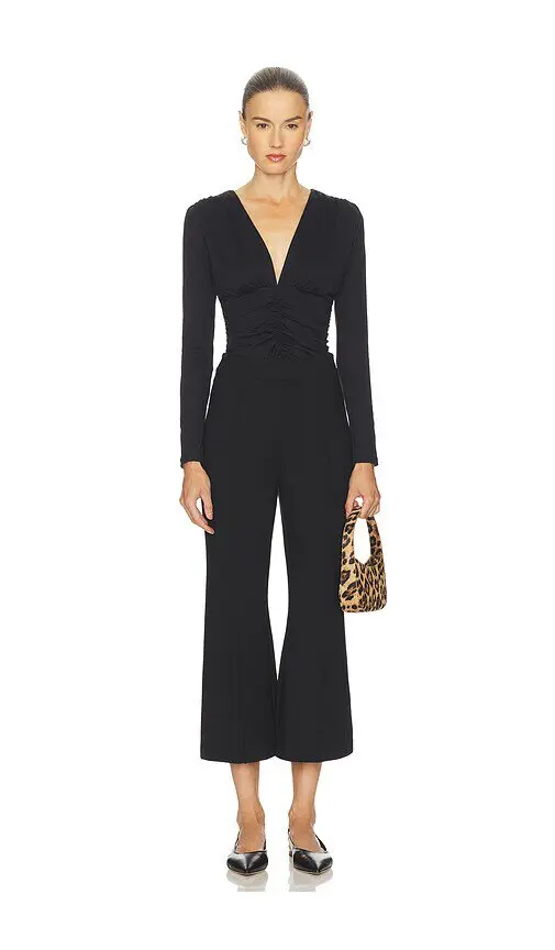 Susana Monaco Gathered V Long Sleeve Top