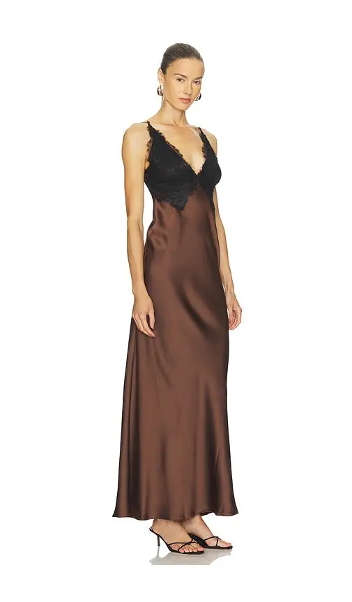 LoveShackFancy Iridia Dress - Chocolate Brown