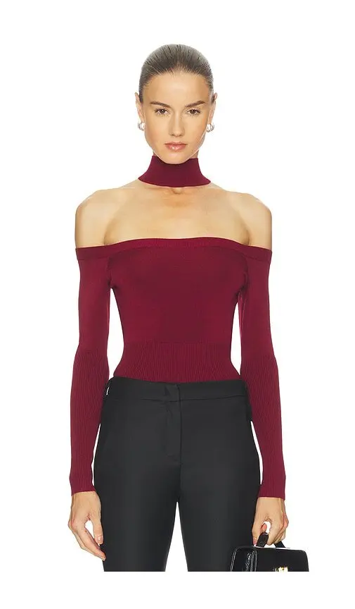 Simkhai Lila Cold Shoulder Top - Oxblood