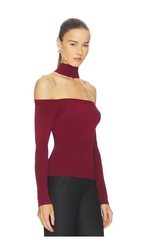 Simkhai Lila Cold Shoulder Top - Oxblood