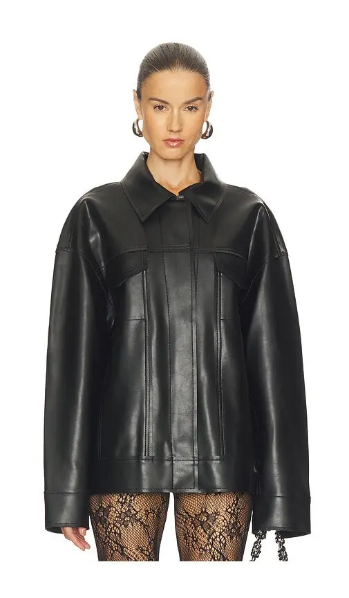 Norma Kamali Oversized Polyurethane Jacket
