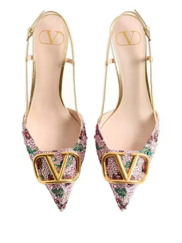 Valentino Garavani Vlogo Signature Slingback Décolleté With Cherryfic Embroidery 80mm