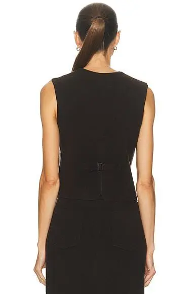Guest In Residence Tailored Vest - Burnt Cocoa