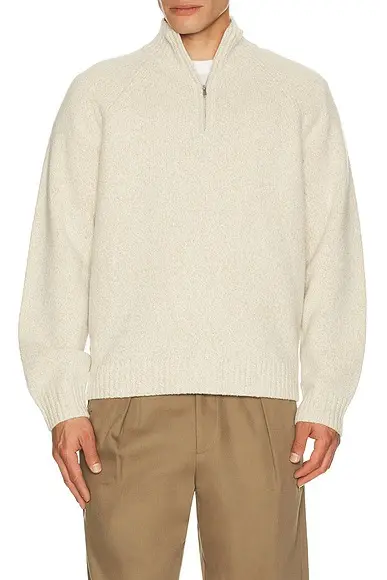 Theory Quarter Zip Soft Twist Sweater