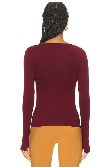 Enza Costa Fluid Jersey Draped Boatneck Top - Barolo