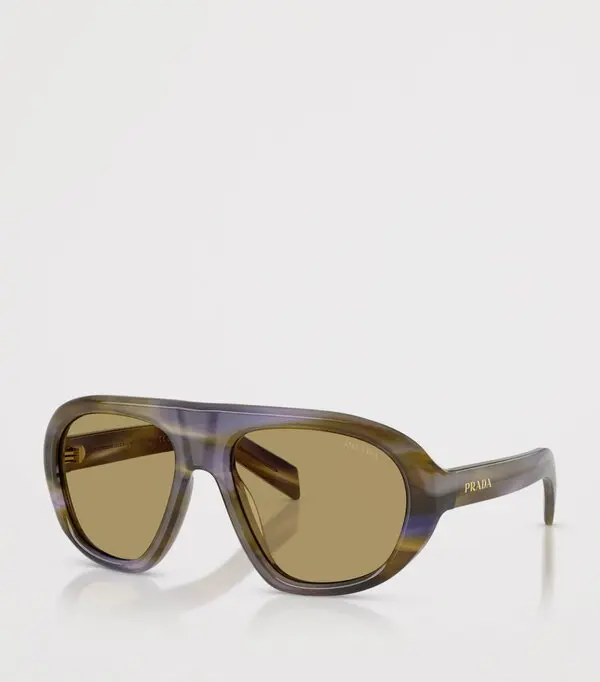 Prada Acetate Oversized Sunglasses - Brown