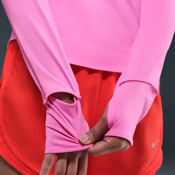 Nike Swift Dri-fit Uv Long-sleeve Crew-neck Running Top - Pink