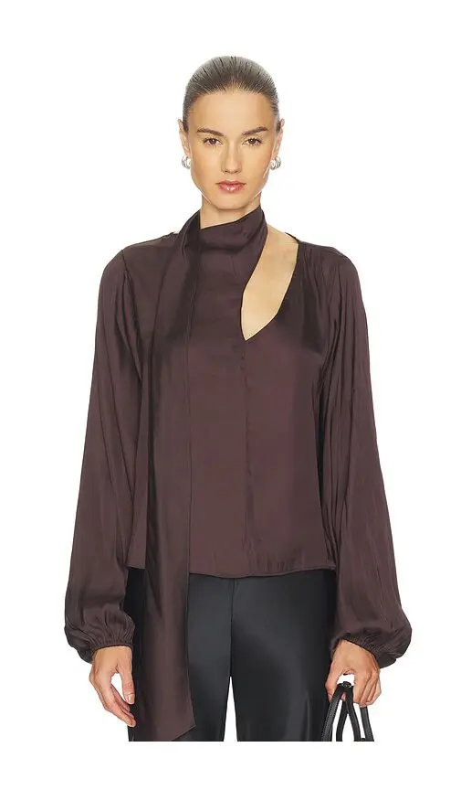 WeWoreWhat Wrap Neck Tie Top