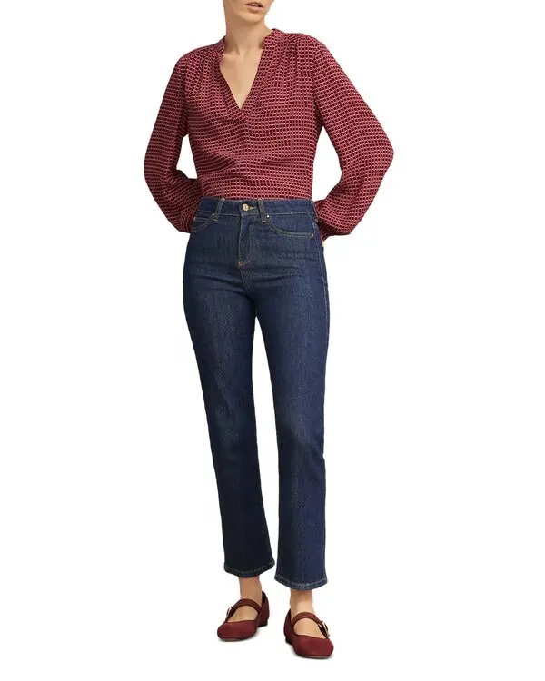 HOBBS LONDON Shea Mid Rise Straight Leg Jeans